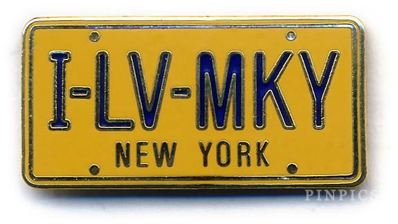 PP2144 - NY DIS - Mickey License Plate - I-LV-MKY - PinPics