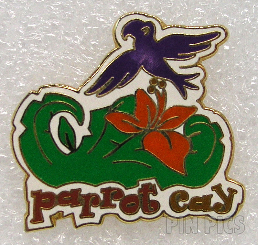 PP3071 - DCL - Parrot Cay - Purple Bird and Red Flower - PinPics
