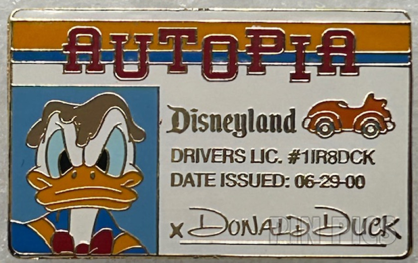 PP3339 - DL - Donald Duck - Autopia Driver's License Series - PinPics