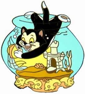 PP4303 - DLR - Figaro in Fishbowl - Kissing Cleo - Memorable Moment Series - PinPics