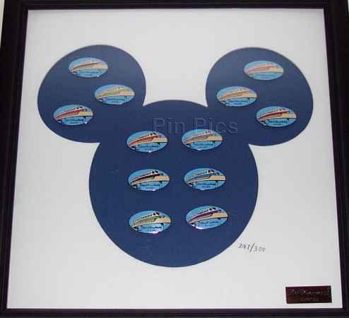 PP10383 - Walt Disney World Resort Monorail LE Framed Pin Set - PinPics