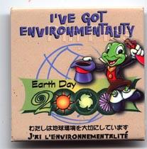 PP13450 - Button - Jiminy Crickey - Earth Day 2000 I've Got Environmentality - PinPics
