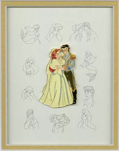 PP17252 - WDW - Ariel and Prince Eric - Dancing - Framed Pin and Sketch ...
