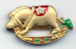 PP21074 - Eeyore as a Golden Christmas Rocking Horse - PinPics