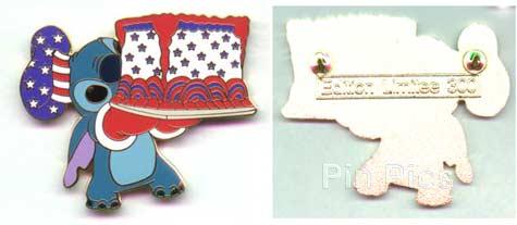 PP23070 - Bootleg ~ Stitch with Red White and Blue Cake - PinPics