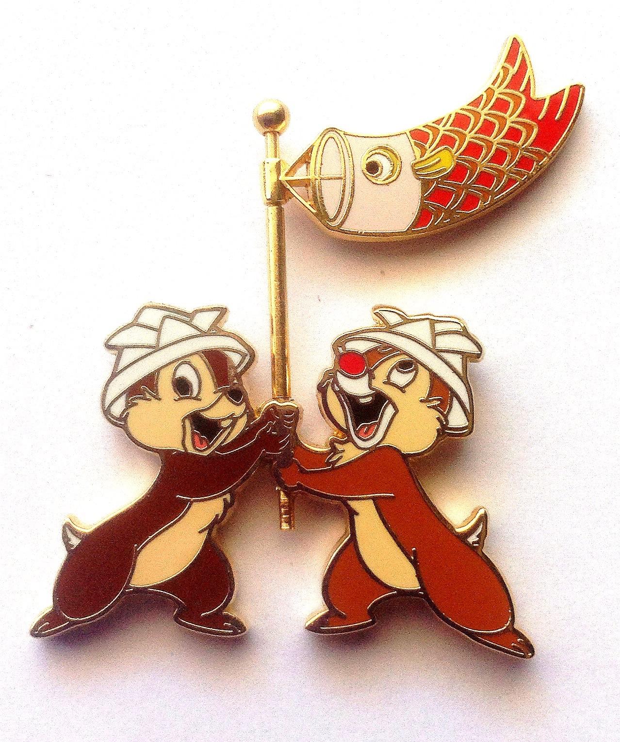 PP29585 - Japan - Chip and Dale - Holding a Carp Streamer - Boys Day 2004 - Koi Nobori - Tango ...