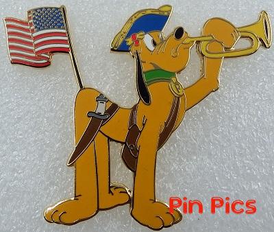 PP41088 - DA - Pluto - Patriotic - Flag - Bugle - PinPics