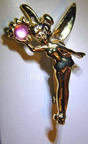 PP46221 - Gold Tinker Bell with Pink Stone - PinPics