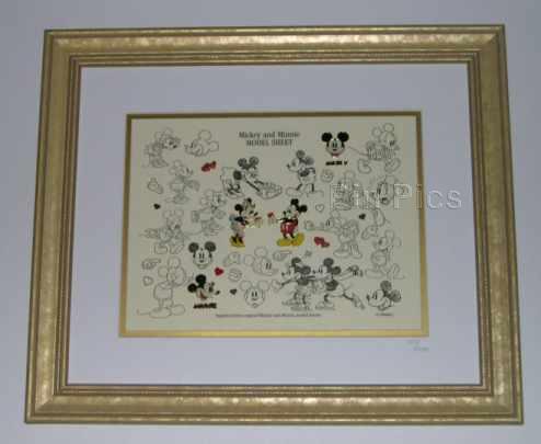 PP48016 - Mickey and Minnie Model Sheet Framed Set - 1999 - PinPics