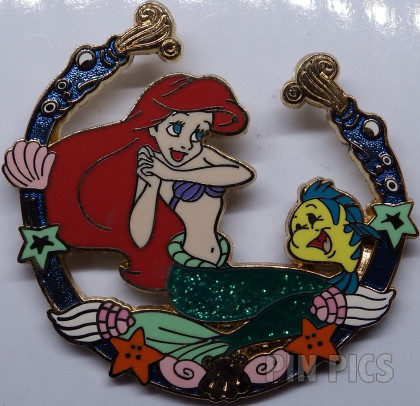 PP48748 - Little Mermaid - Ariel Shell Border with Flounder - PinPics