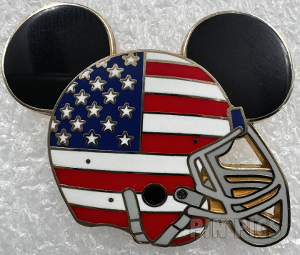 PP57081 - DLR - Mickey Head Icon - American Flag Football Helmet - PinPics