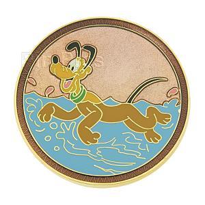 PP63358 - DS - Pluto - Swimming - Camp Disney - Badge - PinPics