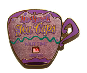 PP72612 - WDI - Wait Time Sign - HKDL Mad Hatter Tea Cups - PinPics