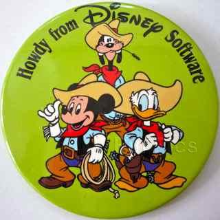PP73586 - Button - Mickey, Donald and Goofy - Howdy from Disney ...