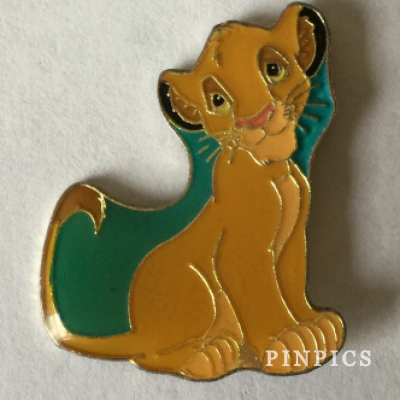 PP112778 - Young Simba Sitting with Teal Background - PinPics