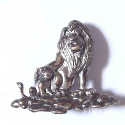 PP117335 - Sterling Silver Lion King Mufasa and Simba Brooch - PinPics