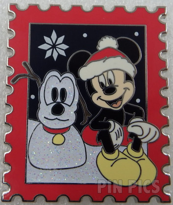 PP148026 - WDW - Mickey and Pluto Snowman - Holiday Postage Stamp ...