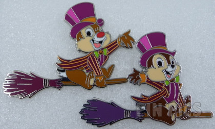 PP159433 - DLP - Chip and Dale - Halloween - Flying A Broom - Set - PinPics