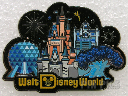 PP161631 - WDW - Four Parks - Castle and Fireworks - PinPics