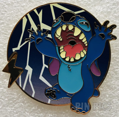 PP163821 - Stitch - Scared - Gold Lightning Bolt - PinPics