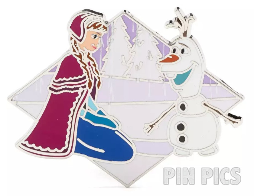 PP170716 - Anna and Olaf the Snowman - Kneeling on Ice - Frozen - PinPics