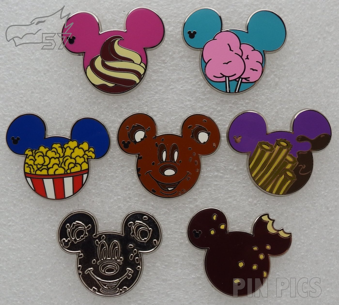 PP164081 - DLR - Mickey Mouse Food Icons Set - Hidden Mickey 2015 - PinPics