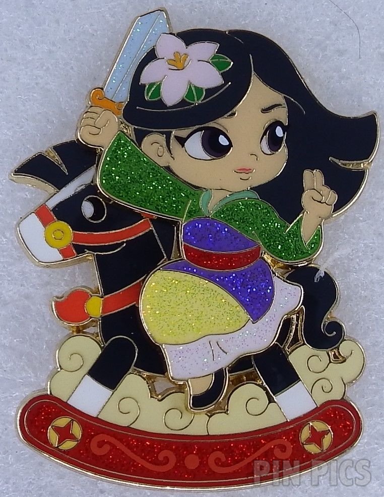 PP173172 - SDR - Mulan - Chibi Princesses on Rocking Horses - Pin ...