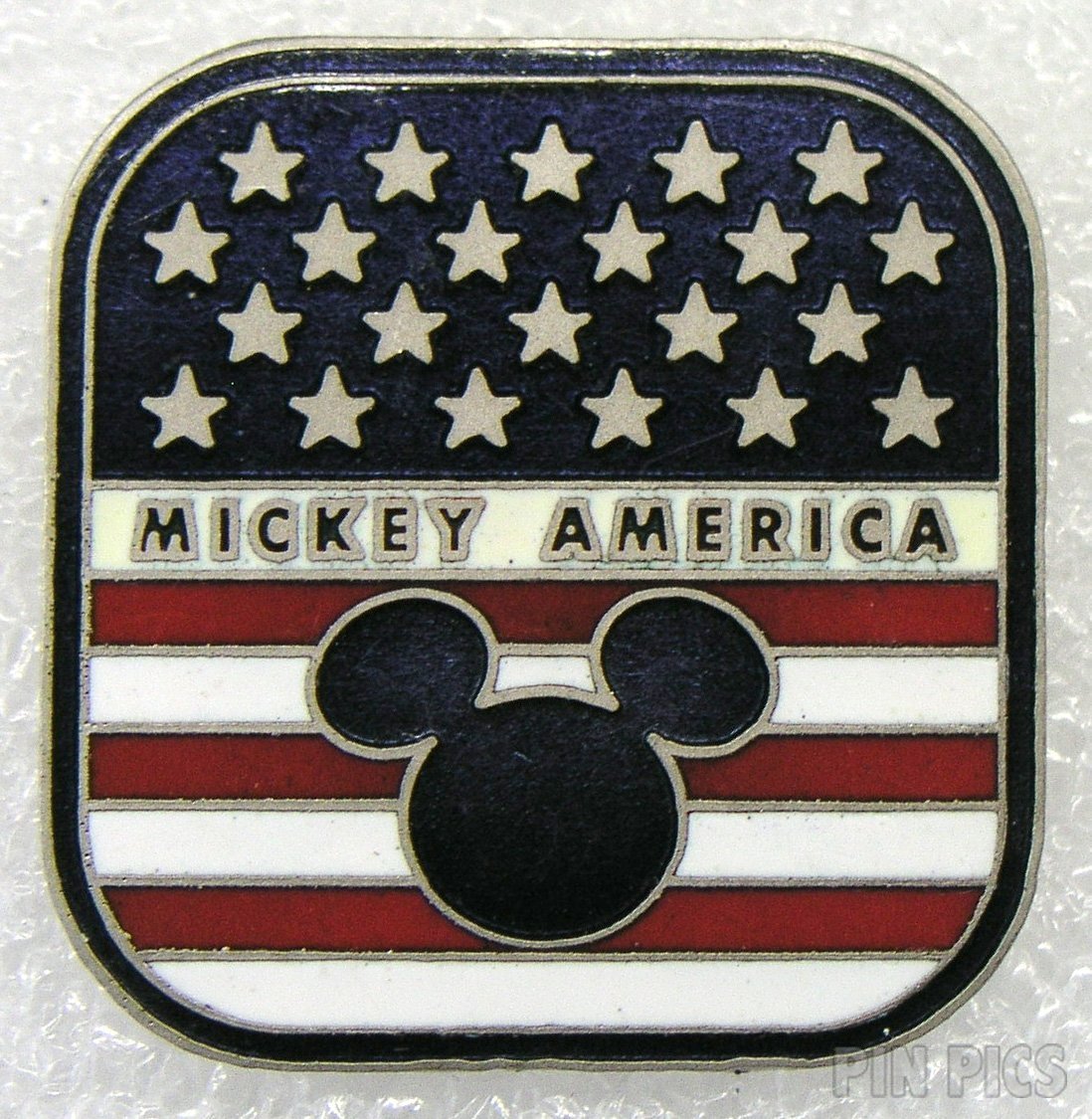 PP286 - WDW - Mickey America - USA Flag and Icon - Version 2 - PinPics