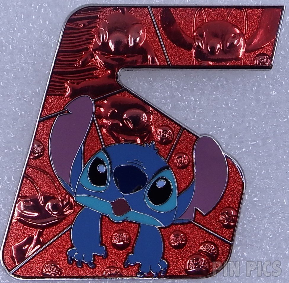 PP173198 - WDW - Stitch Popping Out of Number 6 - Pin Trading Nights ...