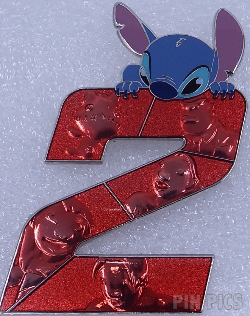 PP173197 - WDW - Stitch Chewing on Number 2 - Pin Trading Nights 2025 - PinPics