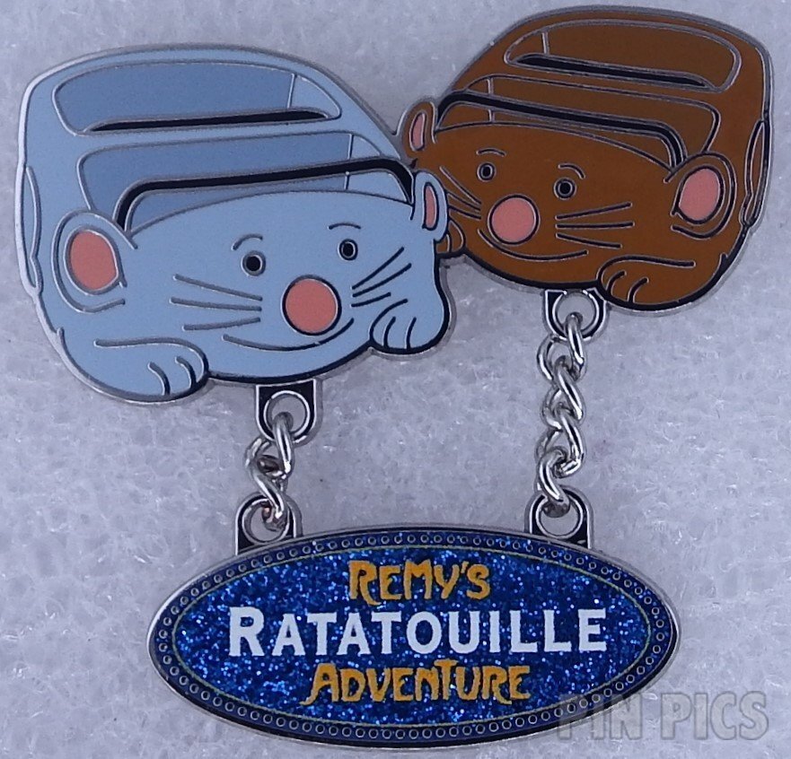 PP175809 - WDW - Remy's Ratatouille Adventure Ride Cars and Sign - Dangle - PinPics