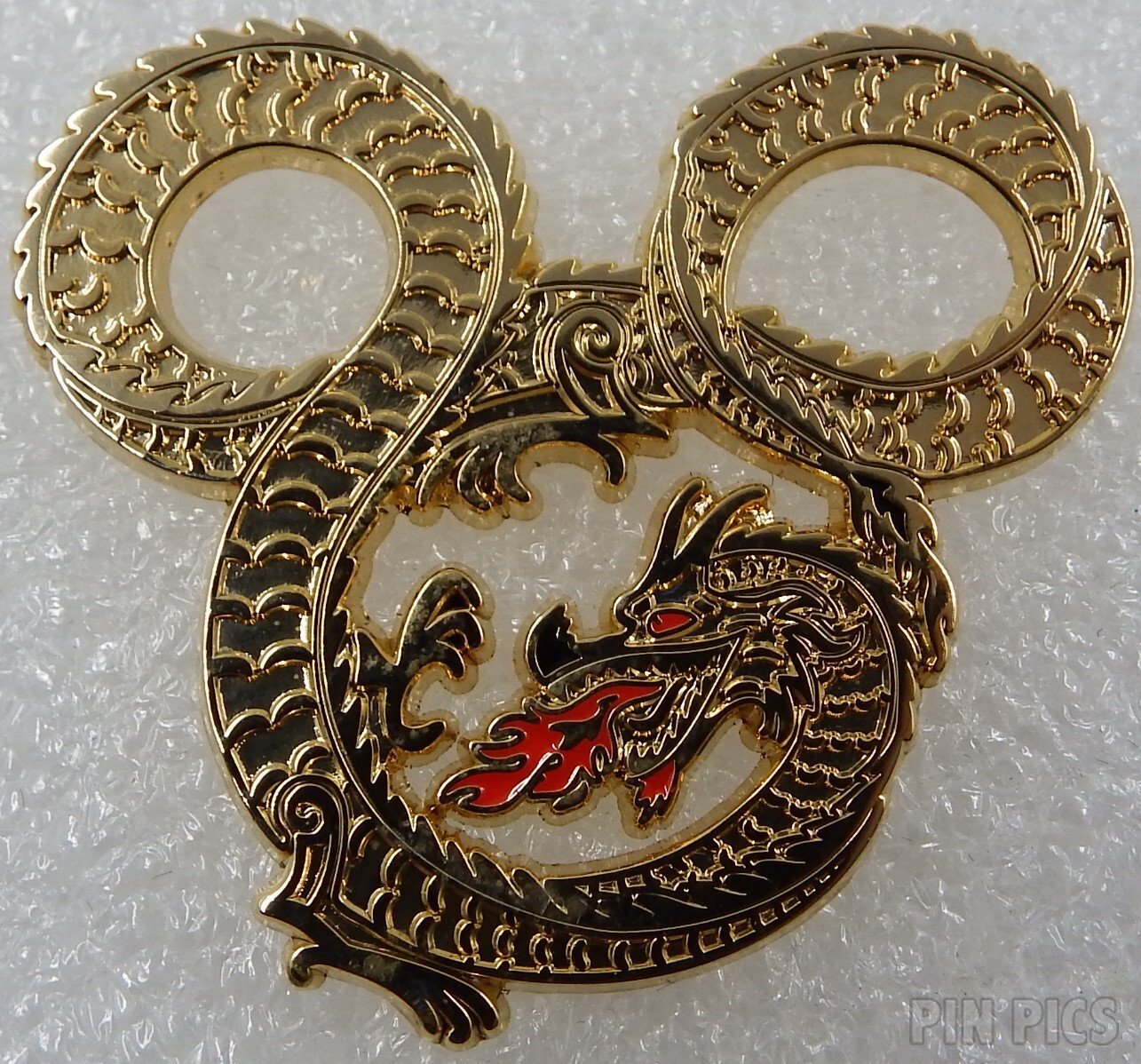 PP67081 - WDI - Mickey Mouse Head Fire Breathing Dragon - Shiny Gold ...
